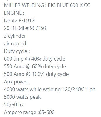 Welding Machine 600 Amp (Miller Big Blue 600X Deutz) | Elang Mas IndoAsia